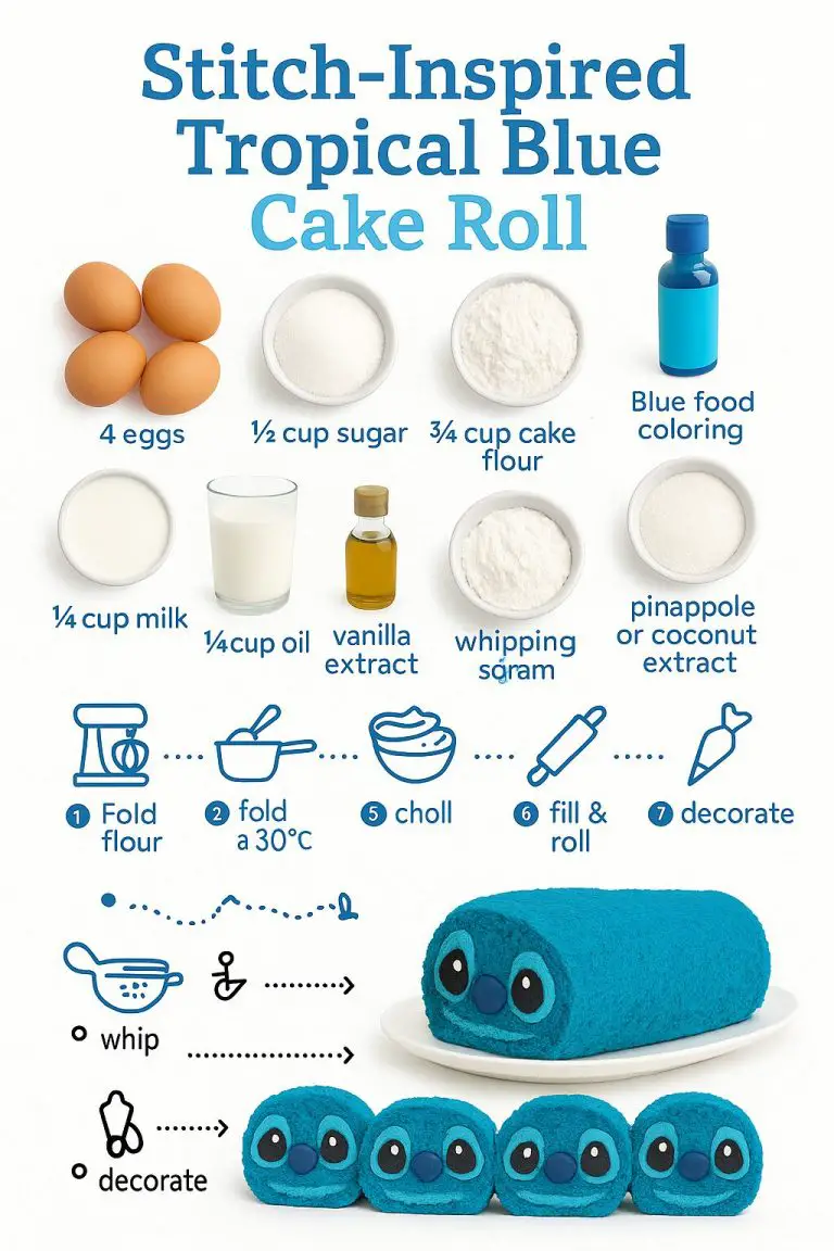 Stitch-Inspired Tropical Blue Cake Roll: A Whimsical Dessert for Disney ...